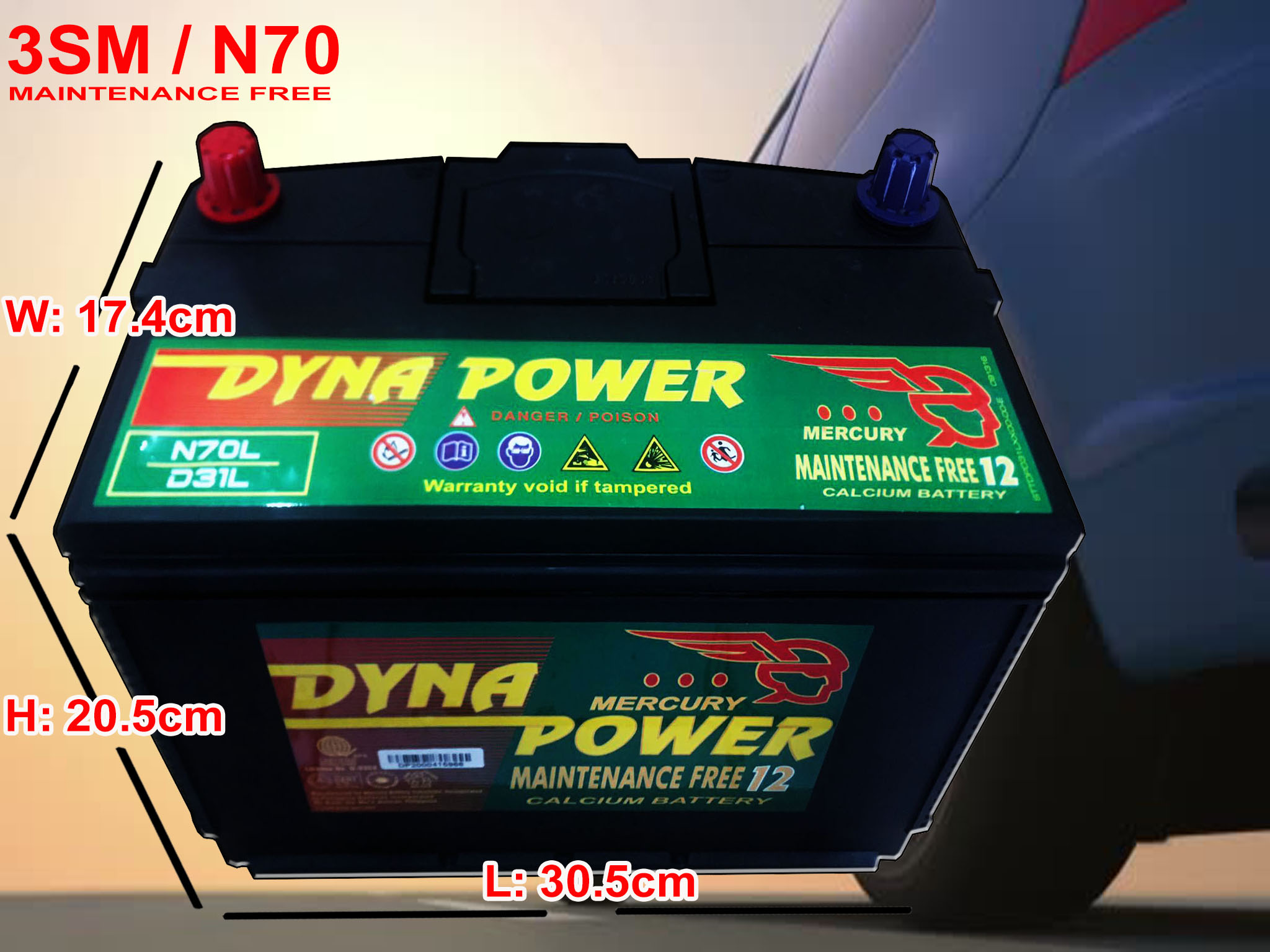 3SM Dyna Power Calcium Battery Maintenance Free | Lazada PH