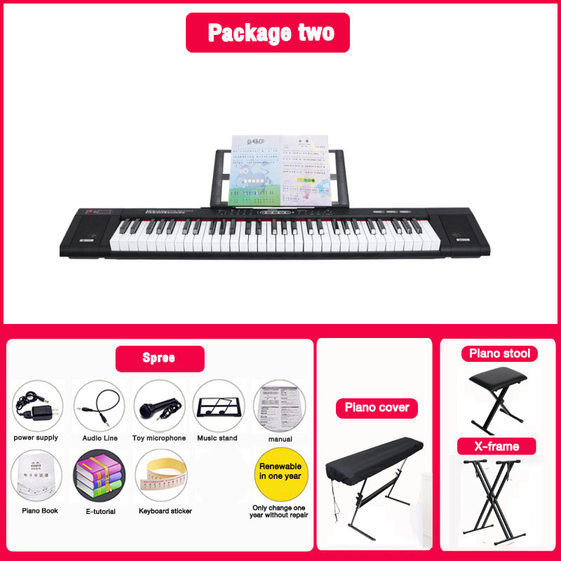 Minsine portable smart piano with dual speakers,61 Keys/New Beginner ...
