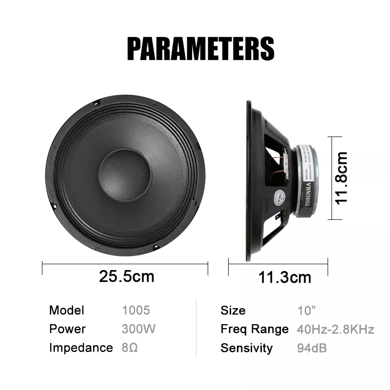 TOSUNRA 8/10/12 inches SPEAKER SUBWOOFER amplifier 300/400/800W 4/8 ...