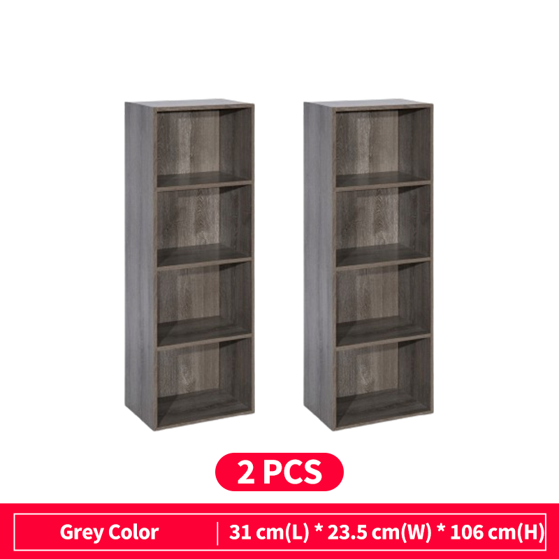 Topehome 4 Tier Utility Cabinet Bookcase Storage Cabinet 3 Tier Cabinet ...