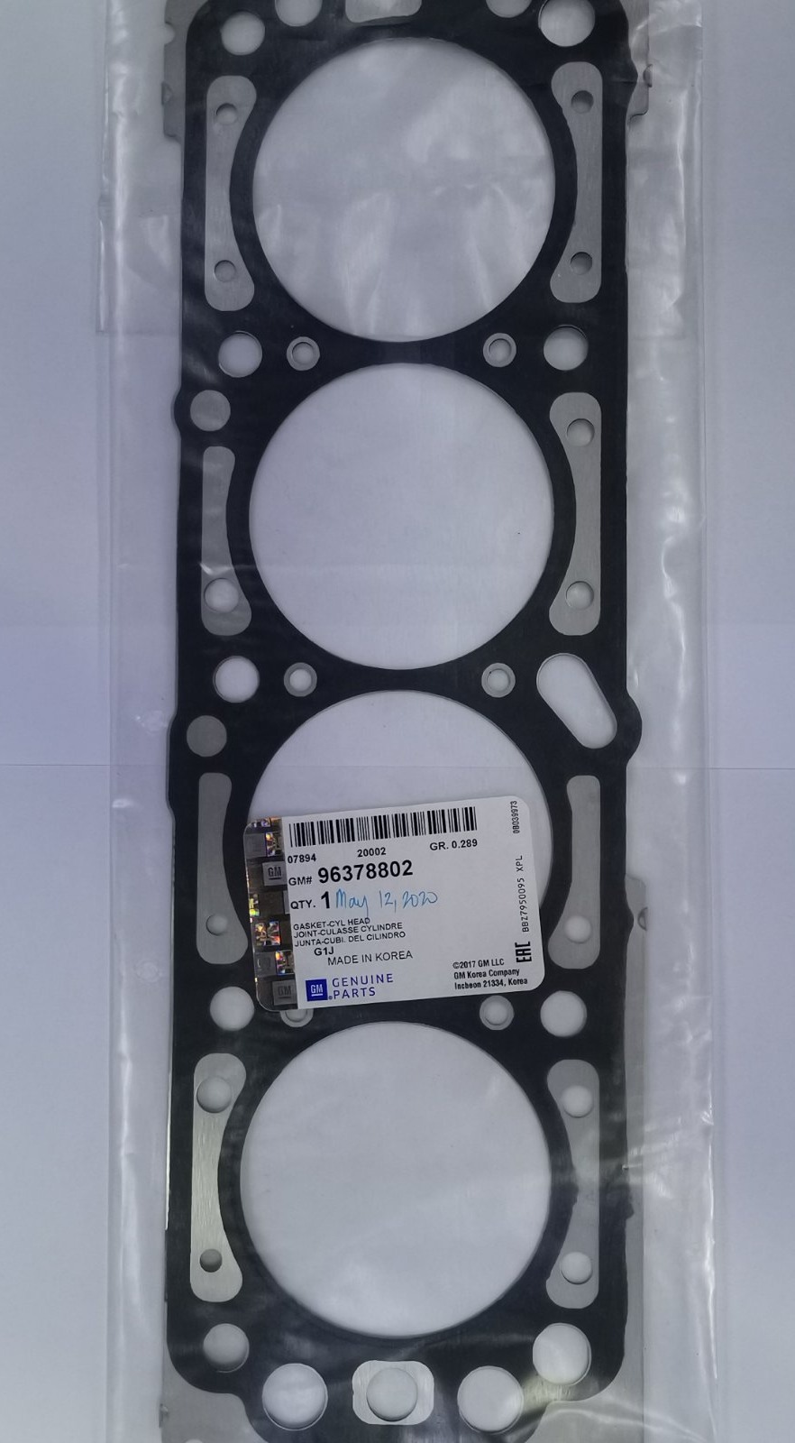 GM Cylinder Head Gasket for Chevrolet Optra 1.6L 2004-2005 PN# 96378802 ...