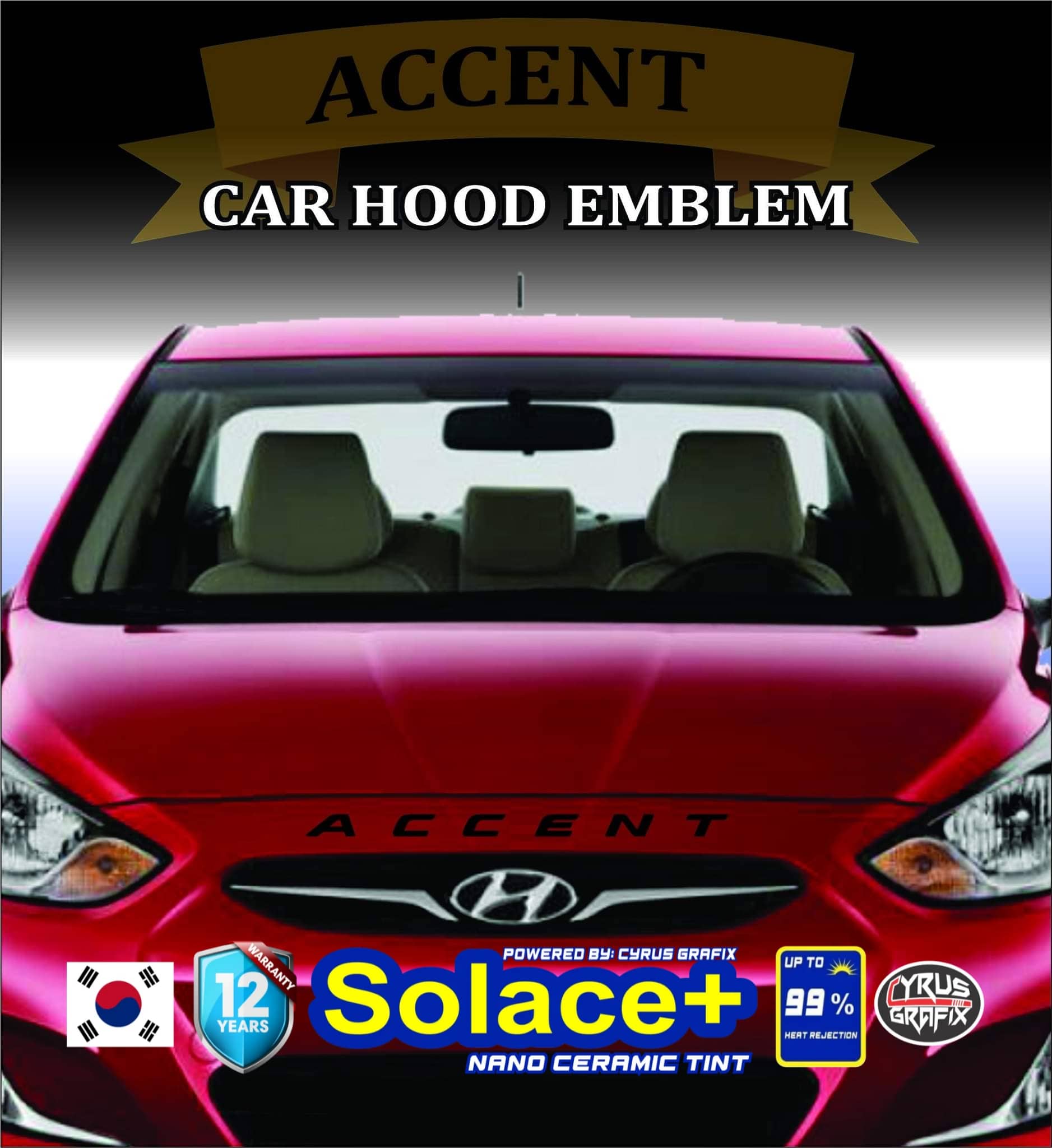 ACCENT CAR HOOD EMBLEM (3MM ACRYLIC) | Lazada PH