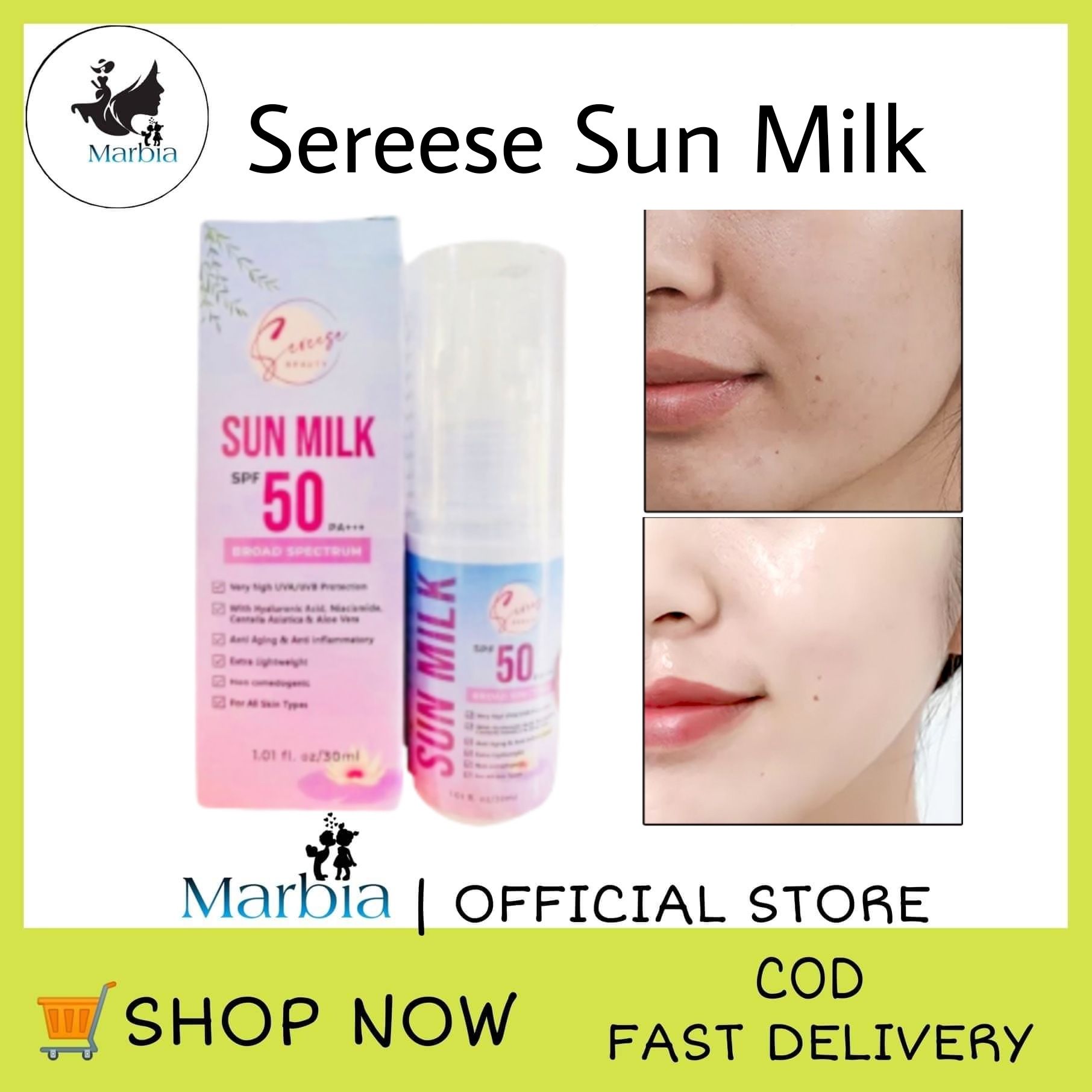 Original Sereese Beauty Sun Milk SPF 50 Broad Spectrum 30ml | Sereese ...