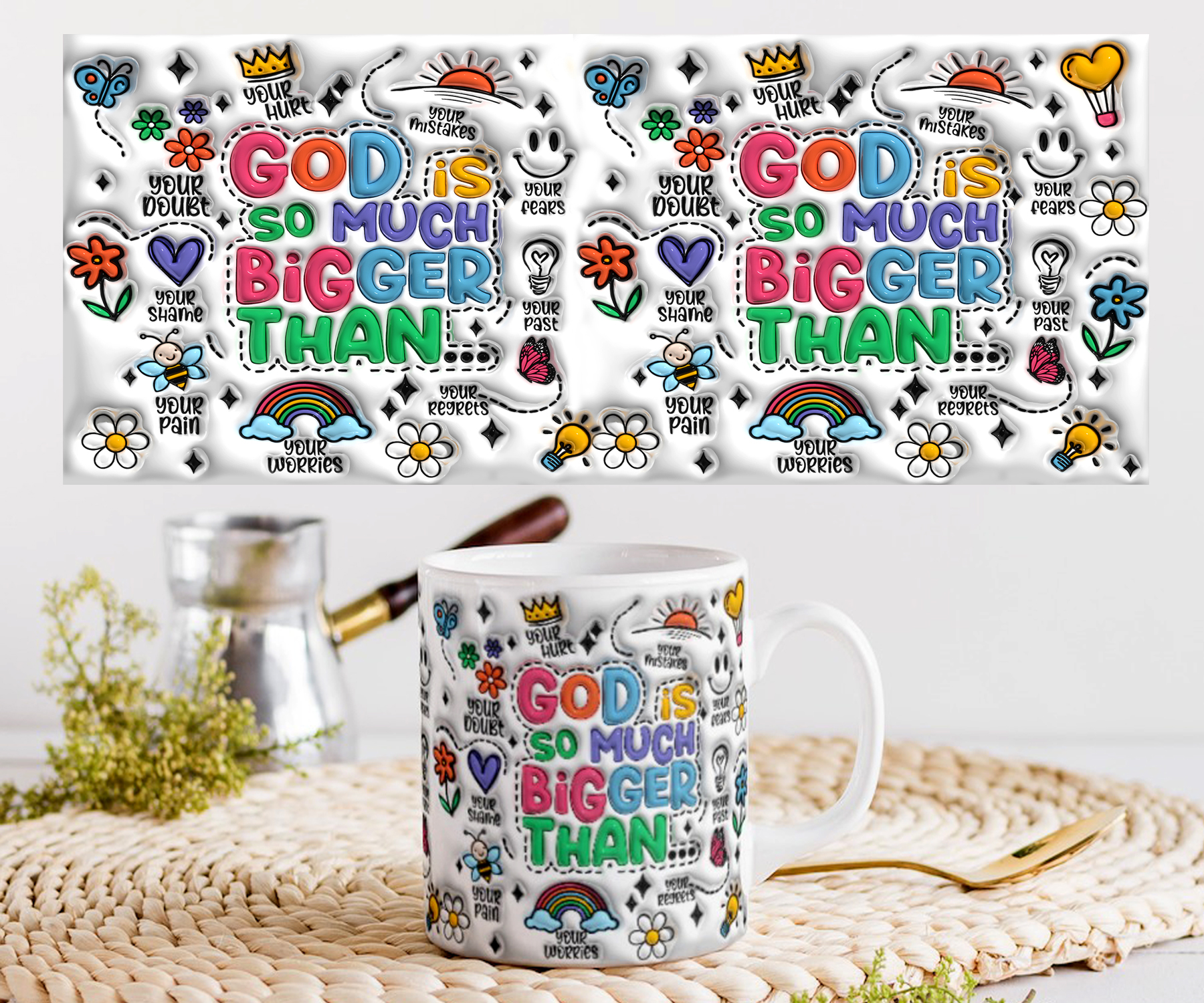 Bible Verse 3D Print Inflated Design Mug I 11oz Mug I High Quality ...