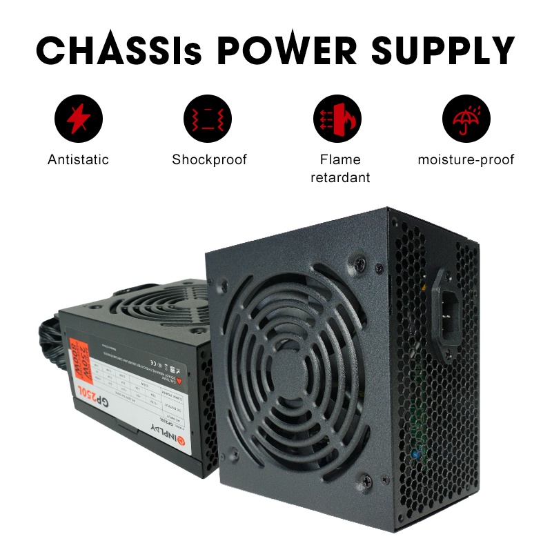 Inplay PSU Generic 750W/800W PC Computer Power Supplies Rated 200W/250W ...