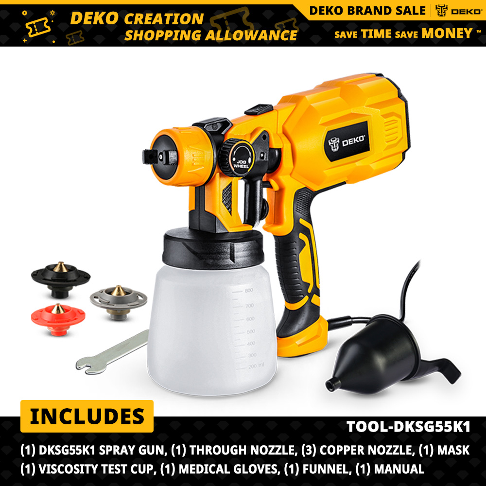 DEKO 550W 220V High Power Home Electric Paint Sprayer, 3 Nozzle Easy ...