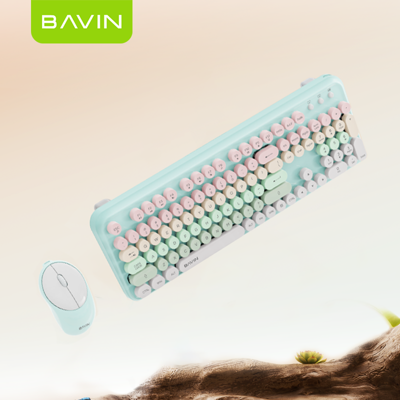 BAVIN K990 2.4G Cute Stylish Wireless keyboard and mouse Compatible For ...