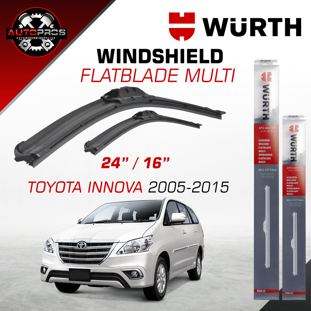 WURTH WINDSCREEN WIPER FLAT BLADE MULTI REDLINE BUNDLE FOR TOYOTA ...