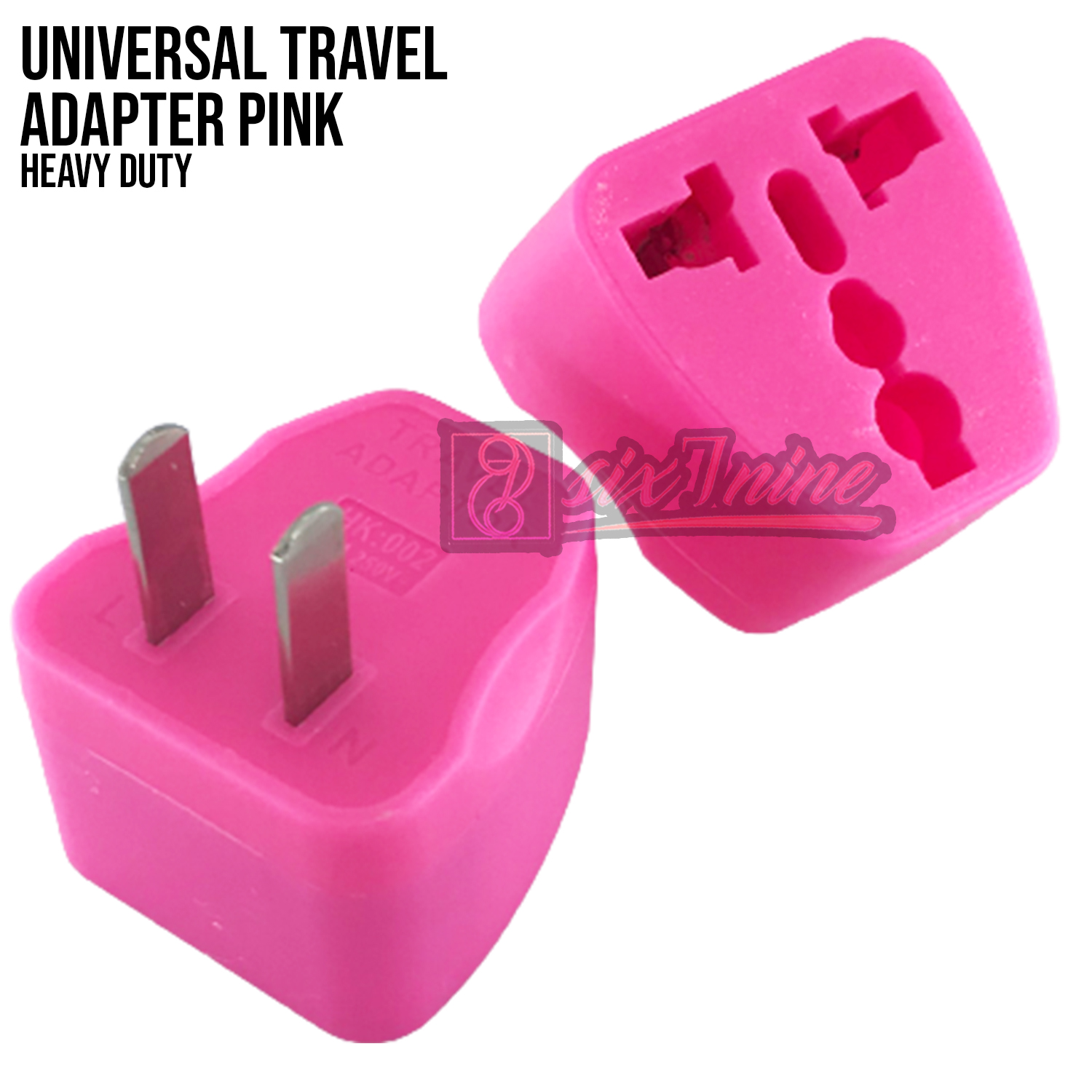 Universal Round To Flat Travel Adapter PINK Heavy Duty | Lazada PH