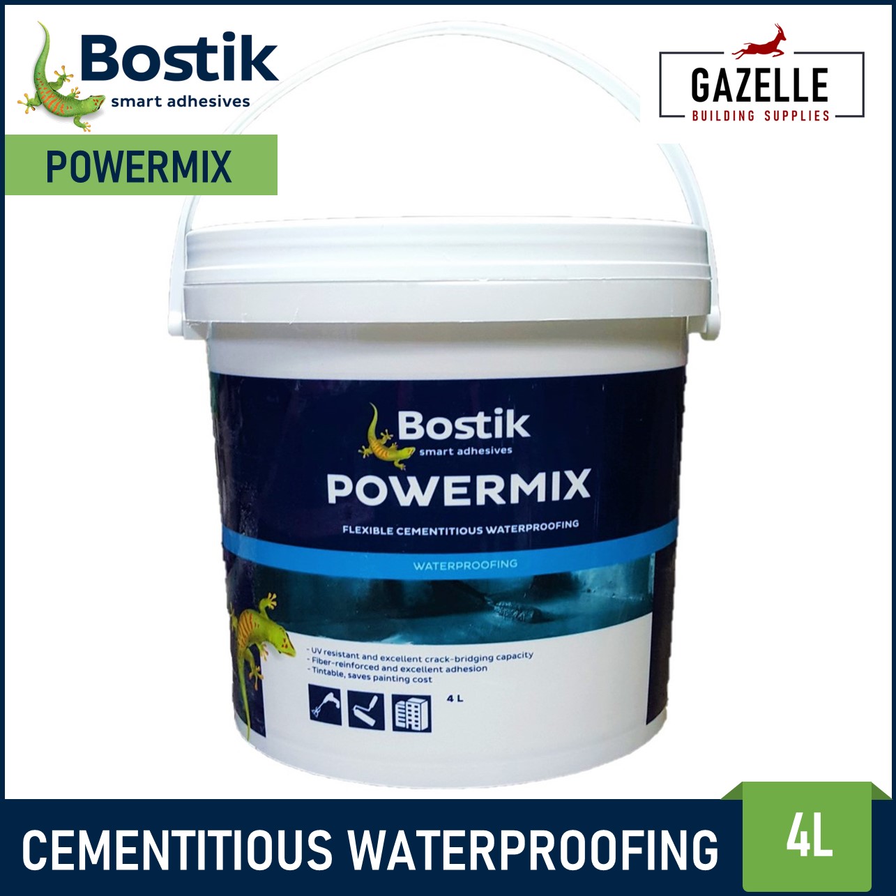 Bostik Powermix Flexible Cementitious Waterproofing - 4L | Lazada PH