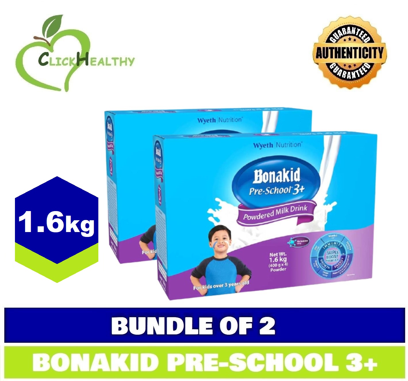 BONAKID PRE-SCHOOL 3+1.6kg BUNDLE OF 2 BONAKID 1 TO 3 BONAKID 3 PLUS ...