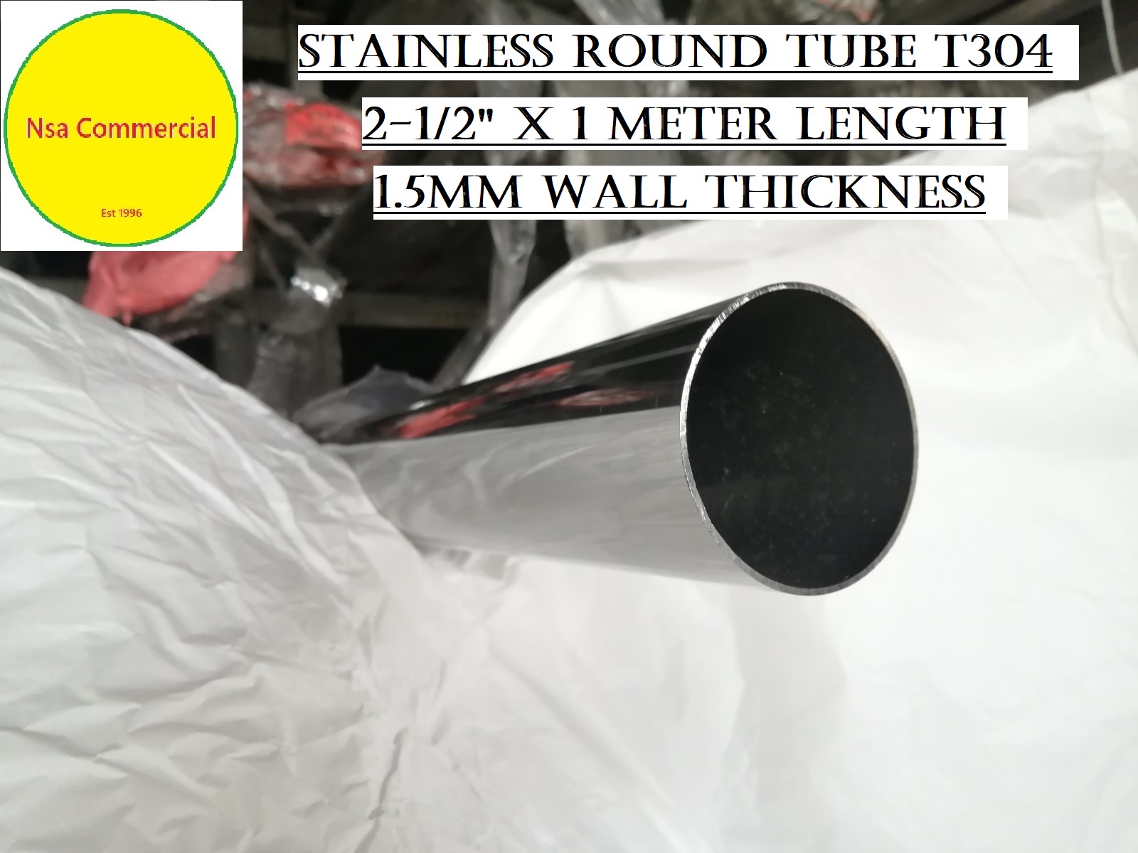 Stainless Steel Round Tube 2-1/2" outside dia. x 1 Meter & 1.2Meters ...