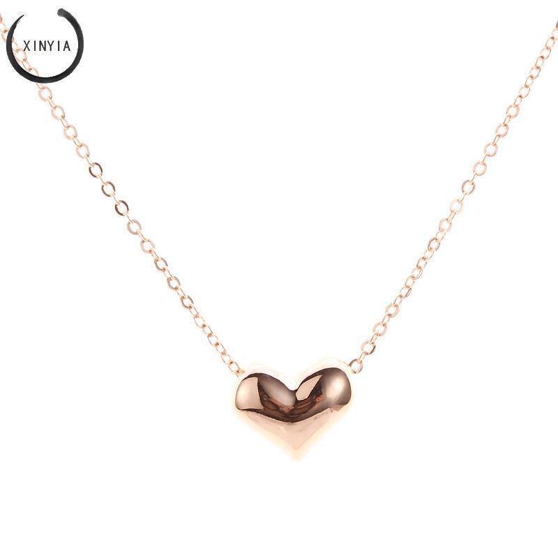 A.one Gold Plated Heart Shape Chain Love Heart Necklace with Valentine ...