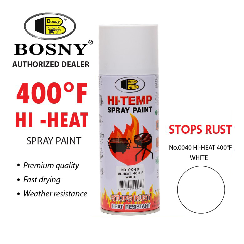 Bosny High Heat High Temperature Resistant 400F Spray Paint No.0040 ...