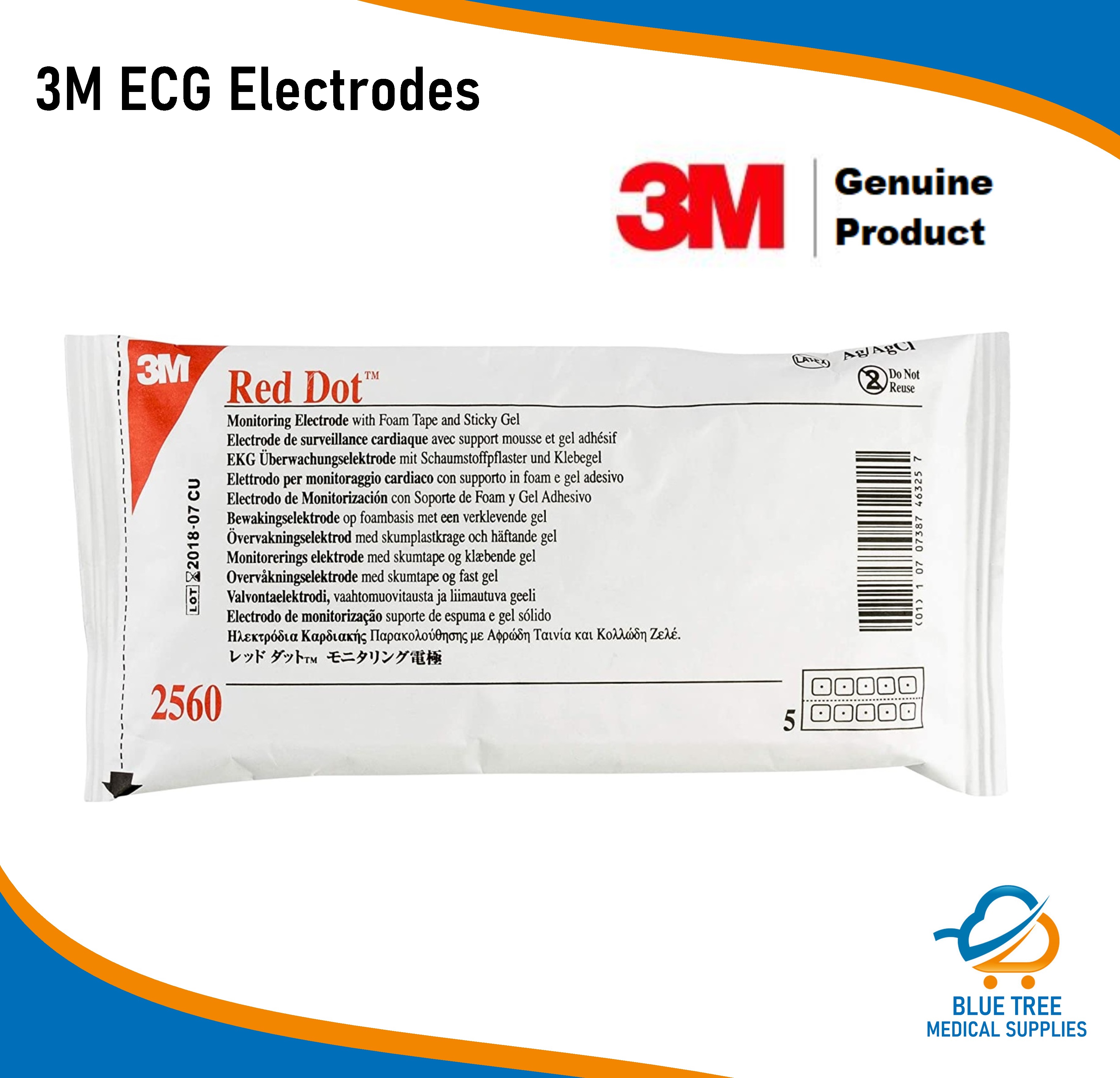 3M ECG Electrodes Disposable 3M Red Dot - 50s (Adult) | Lazada PH