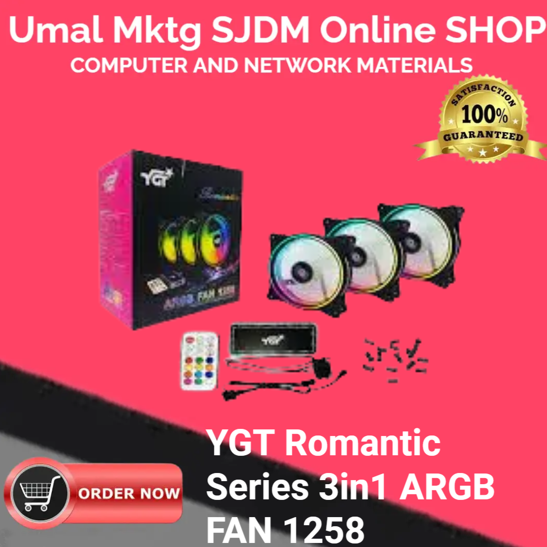 YGT ARGB FAN 1258 ROMANTIC, 6-PIN 3-IN-ONE FAN with REMOTE CONTROLLER ...