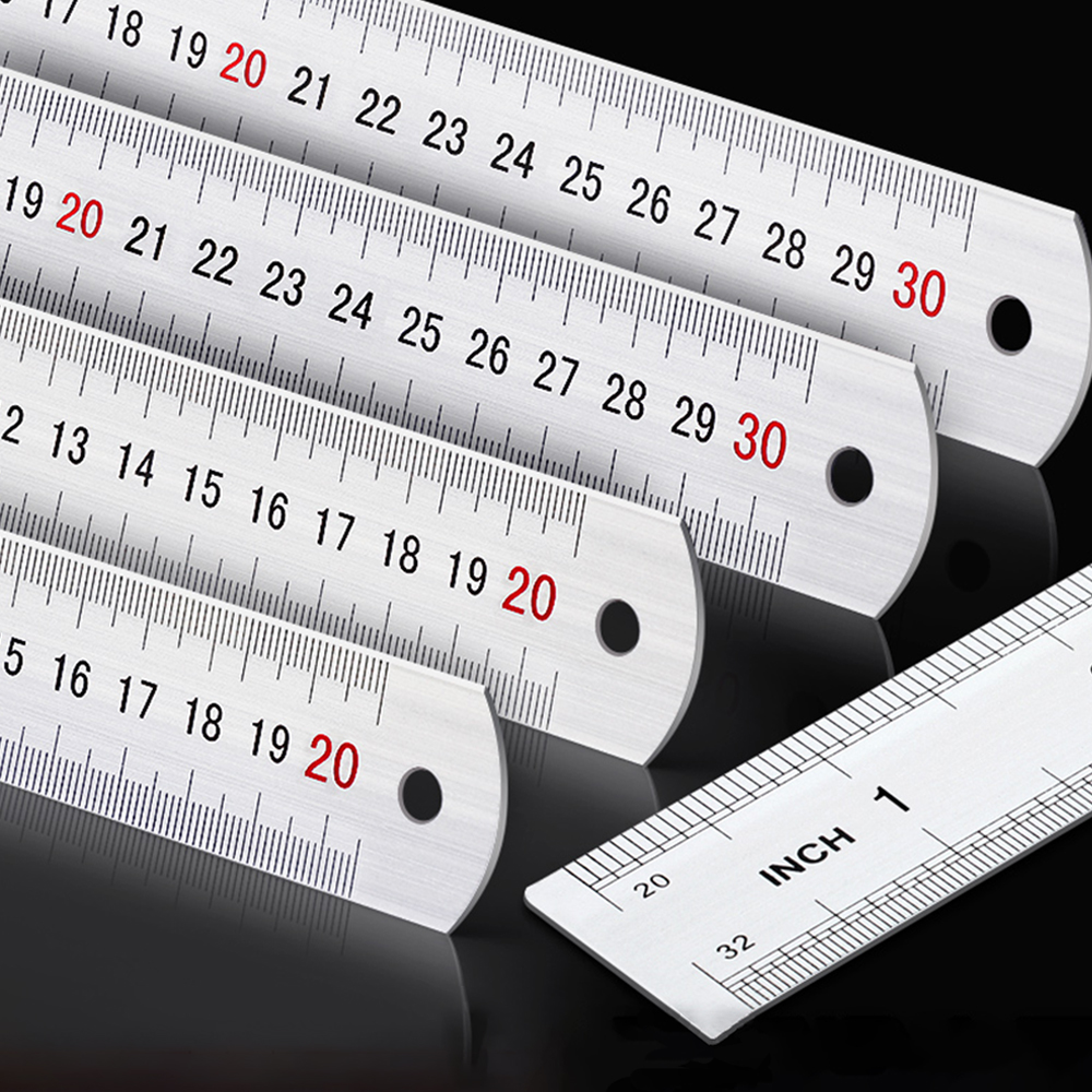 Stainless Steel Ruler METAL RULER Drawing Measurement 6", 8", 10", 12 ...