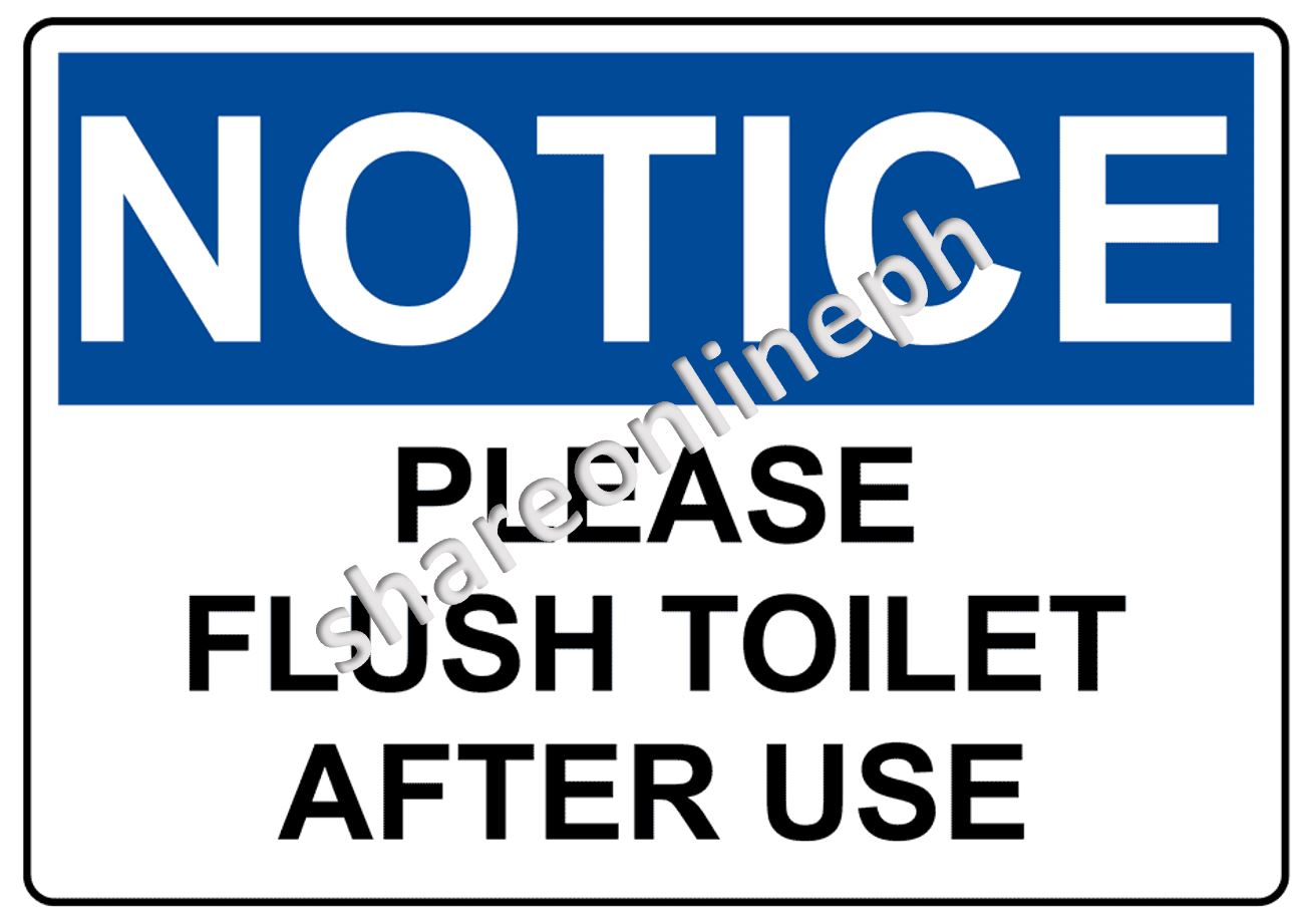 Flush Toilet After Use Keep Toilet Clean Signage Sign Boards | Lazada PH