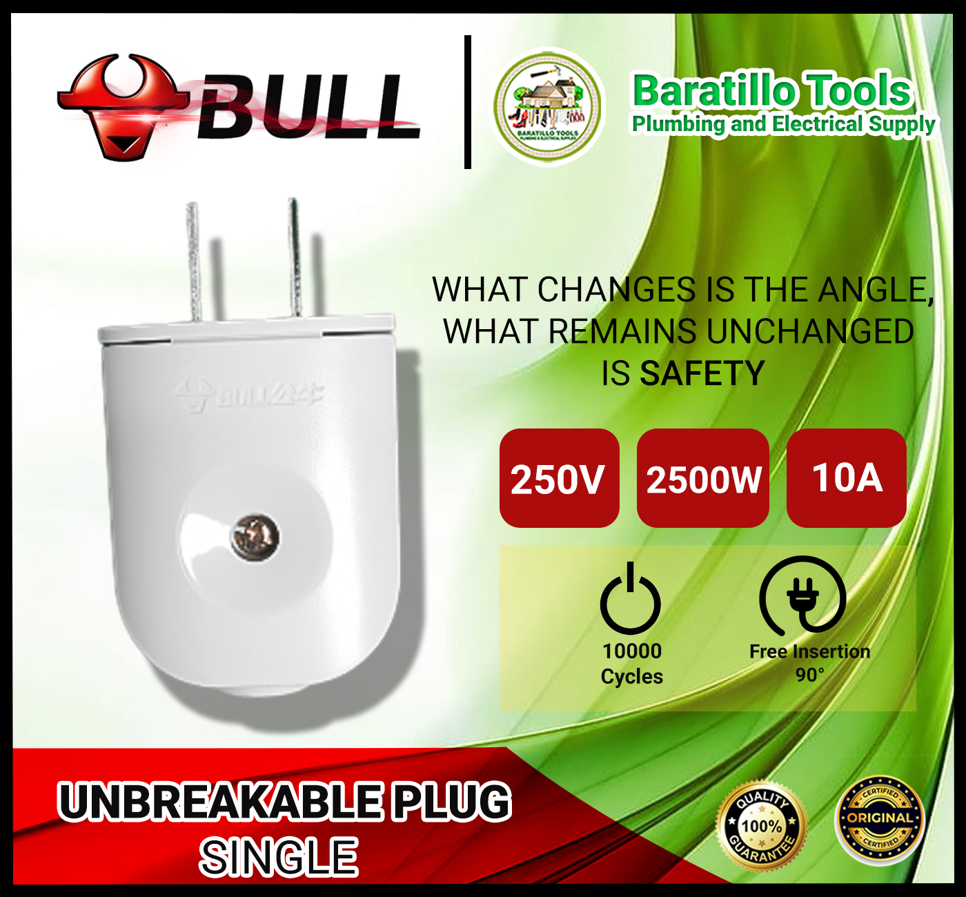 Original BULL Unbreakable Plug 90° Bendable HEAVY-DUTY Plug | Lazada PH