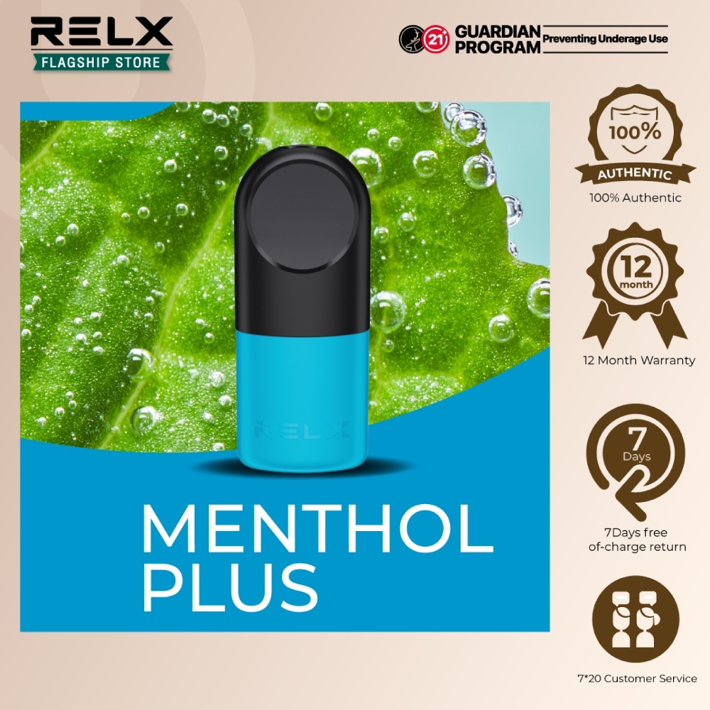 VAPE RELX Pod Pro -1 Pack- Menthol Plus 50mg/GHW(Vape Juice) | Lazada PH