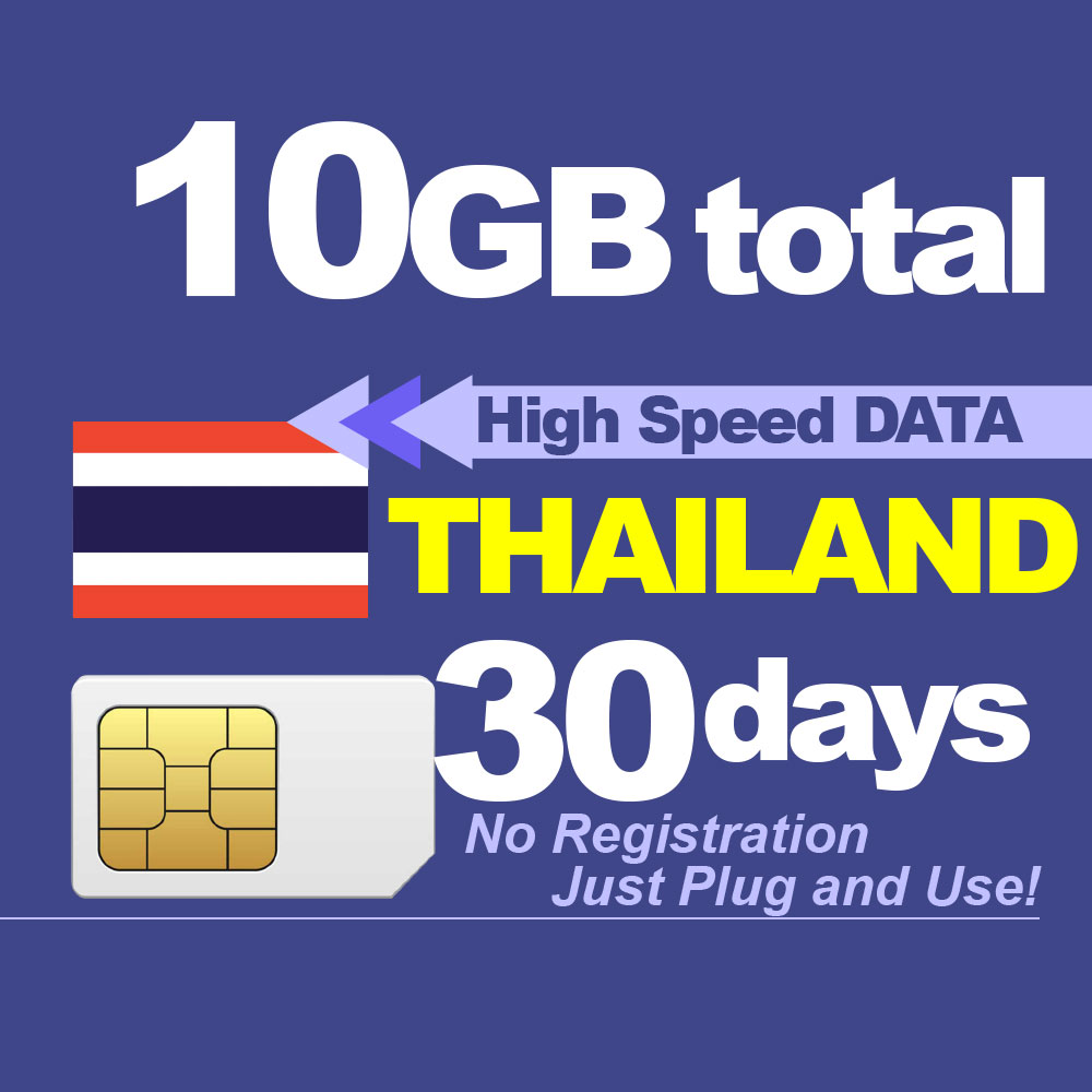 THAILAND Travel Sim Card 30days【Total 10GB HIGH SPEED】iConnect2PH ...