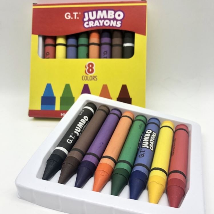 Jumbo crayon 8colors/color/jumbo/school supply/drawing/arts/assorted ...