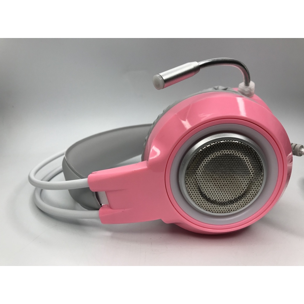 INPLAY H510 PINK RGB GAMING HEADSET with LED Mic Heavy Duty Headset ...