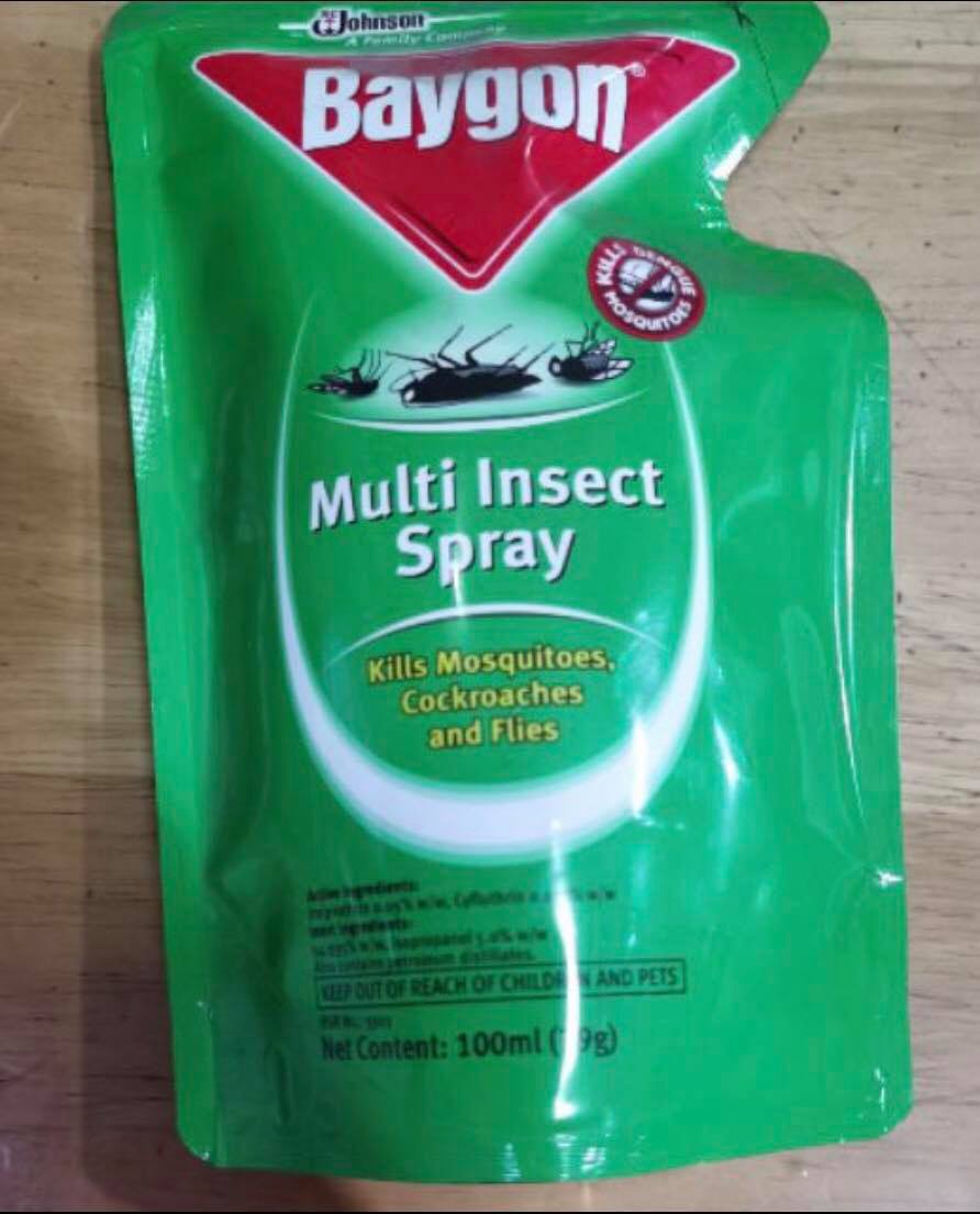 Baygon Pouch Multi Insect Spray 100ml (Kerosene base) kills mosquitoes ...
