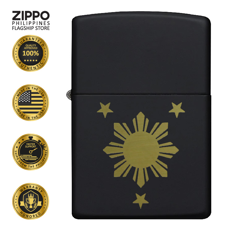 Zippo Windproof Lighter Classic Black Matte Midnight Sun & Stars ...