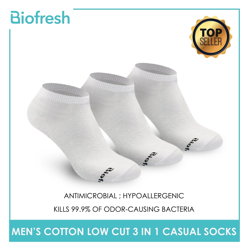 Biofresh RMCKG12 Men’s Antimicrobial Odor Free Cotton Low Cut Lite ...
