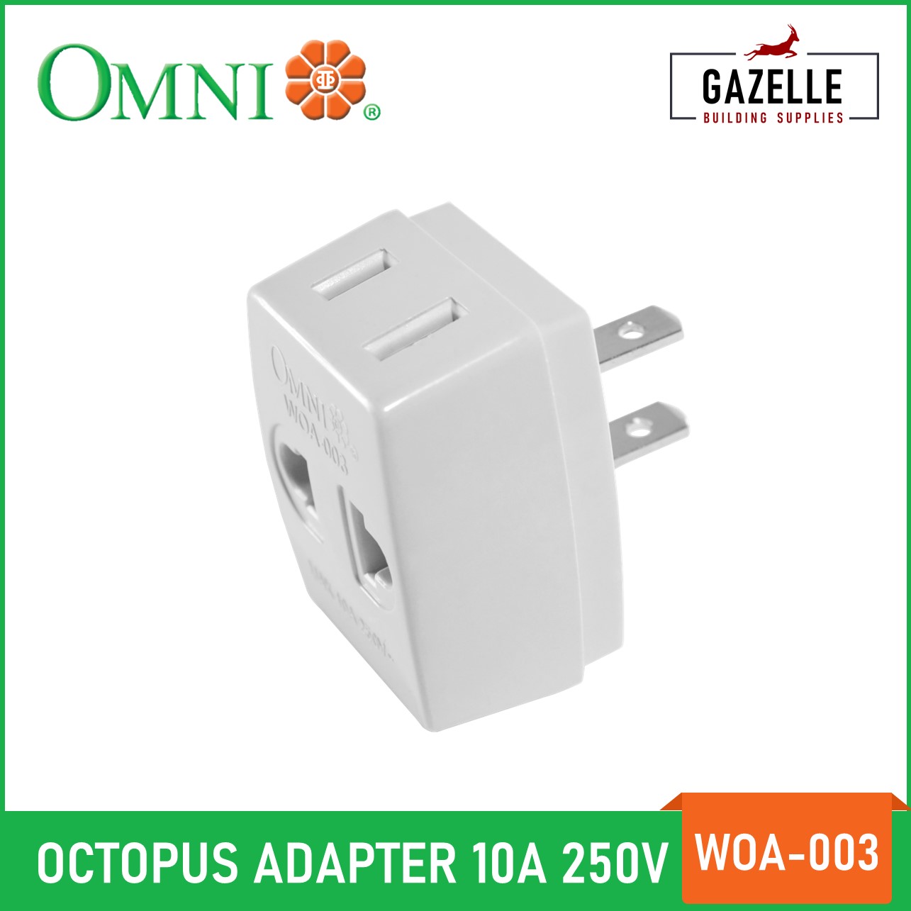 Omni Octopus Adapter Triple Tap to Flat Pin Plug Adapter Outlet Adapter ...