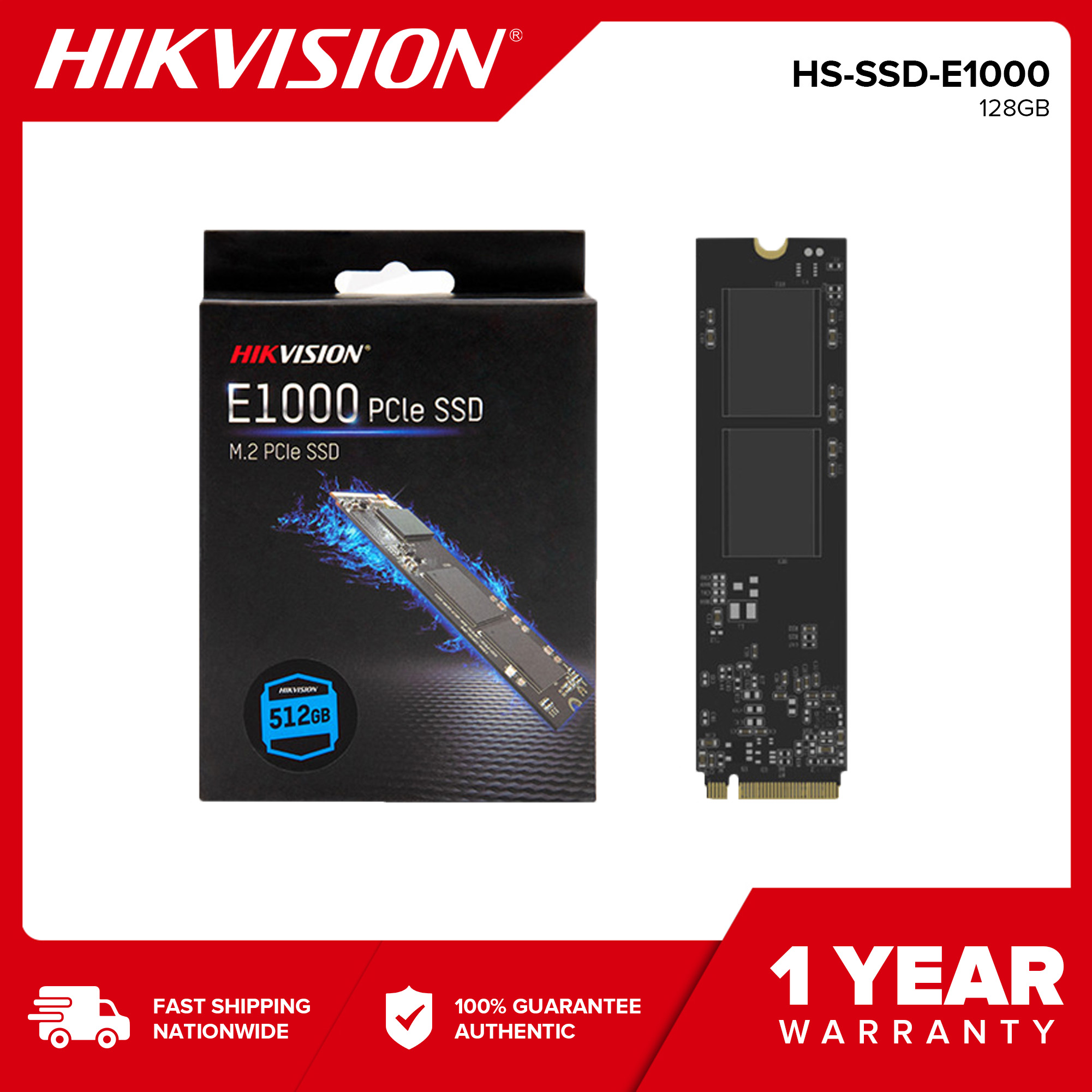 Hikvision HikStorage HS-SSD-E1000 M.2 PCIe SSD (12G/256G/512G) Gen. 3 x ...