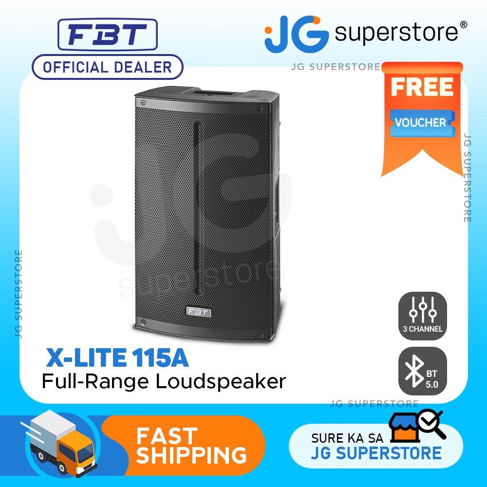 FBT X-Lite 115A 15" 2-Way 1200/300W Processed Active Speaker with Built-in Amplifier, Bluetooth ...
