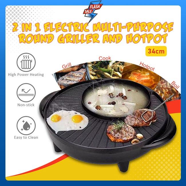 Samgyup 2 in 1 Electric Multi Cooker Griller Barbeque Hotpot Samgyup ...