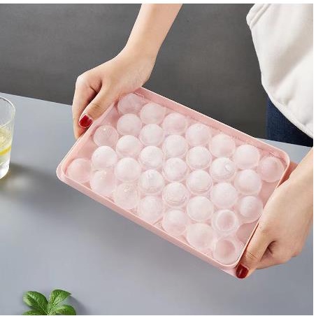 33 Grids Ice Cube Molder Round Balls Ice Mold Plastic Tray Ice Making ...