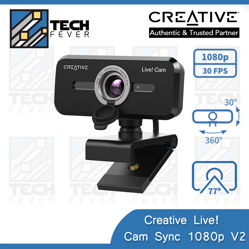 Creative Live! Cam Sync 1080p V2 Full HD Wide-Angle USB Webcam with ...