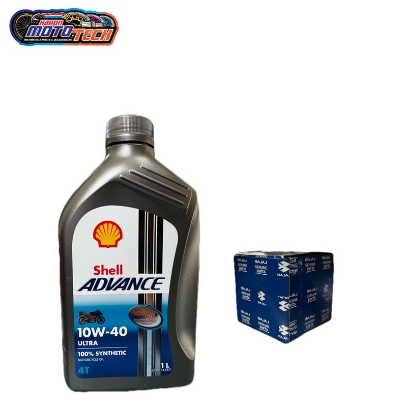 Shell Advance Ultra 4T (10W-40) Fully Synthetic Motorcycle Oil 1L with ...