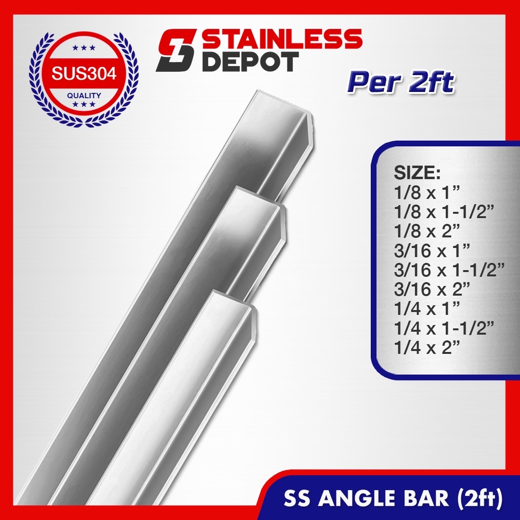 2FT Stainless Angle Bar Stainless Bar Stainless Steel SUS304 | Lazada PH