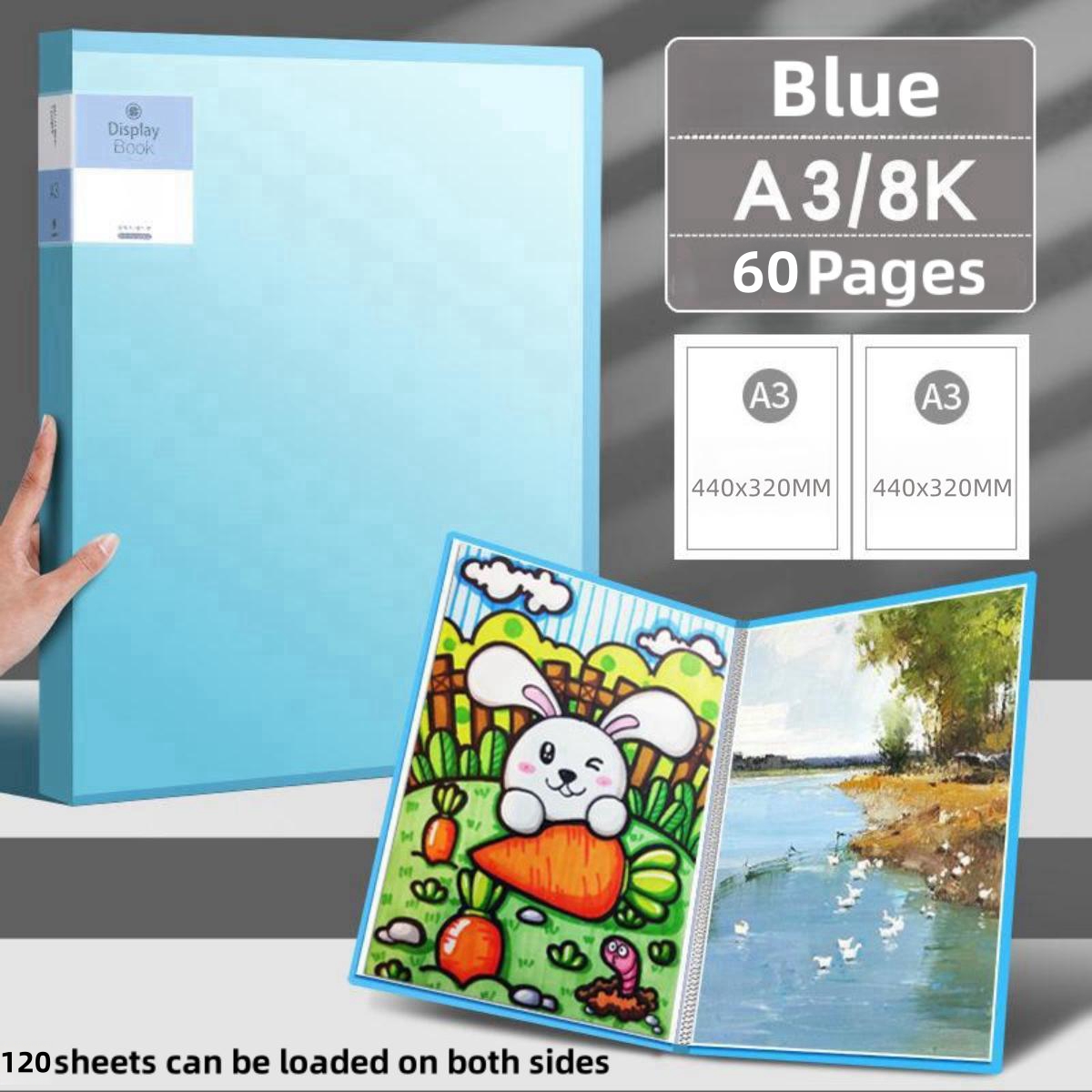 Clear Book A3 Clear Folder File Organizer Transparent A3/8K Clearbooks Paper Storage 30/60Pages ...