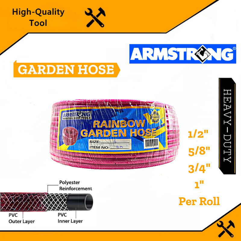 Armstrong Heavy Duty Garden Hose Braided PVC Water Hose 1/2" ,5/8" ,1 ...