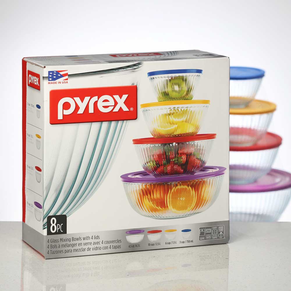 Pyrex glassware Sculptured 8 Piece Bowl Set | Lazada PH