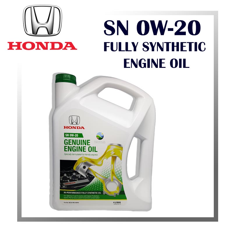 Honda Genuine Fully Synthetic Engine Oil SN 0W-20 (4L) PN:08234-P99 ...