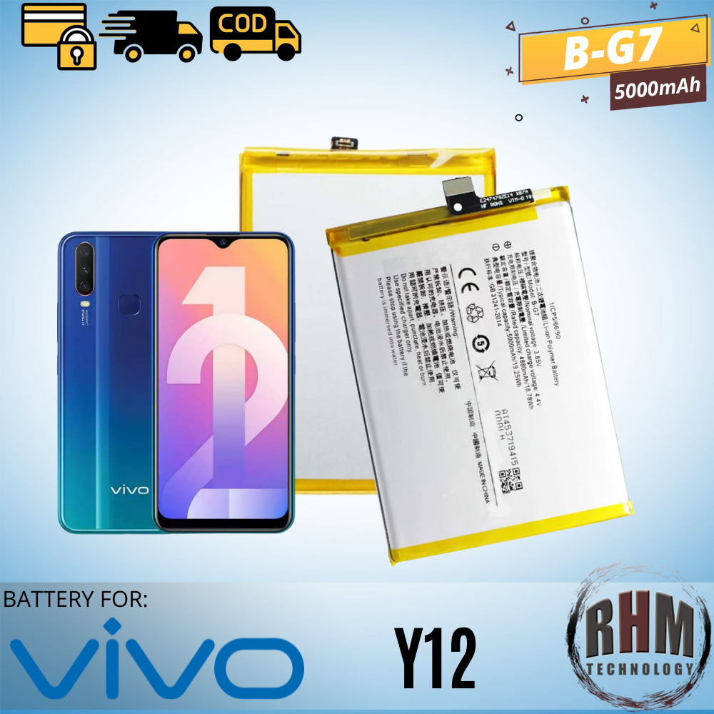 Vivo Y12 Battery | model: B-G7 (5000mAh) Original High Quality Battery ...