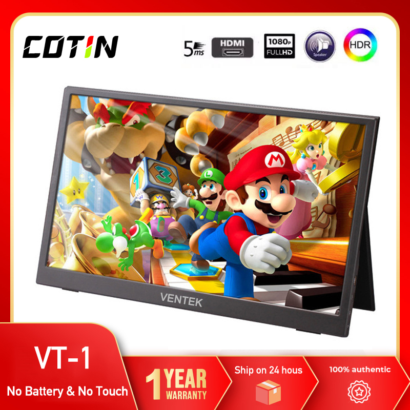 COTIN VT-1 thin portable lcd hd monitor 15.6 usb type c hdmi for laptop ...