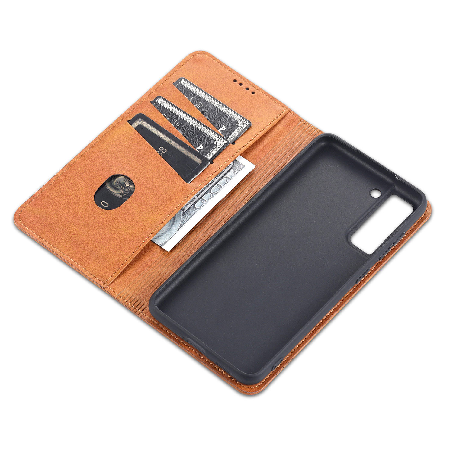 Leather Case for Samsung S21 FE 5G, WindCase Vintage Flip Wallet Card ...