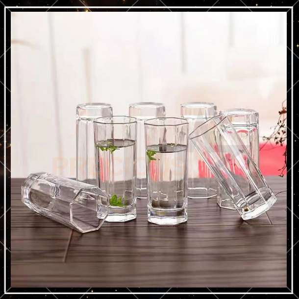 PRECIOUS STAR [6PCS] 250ML and 230ML High Quality Drinking Glass High ...