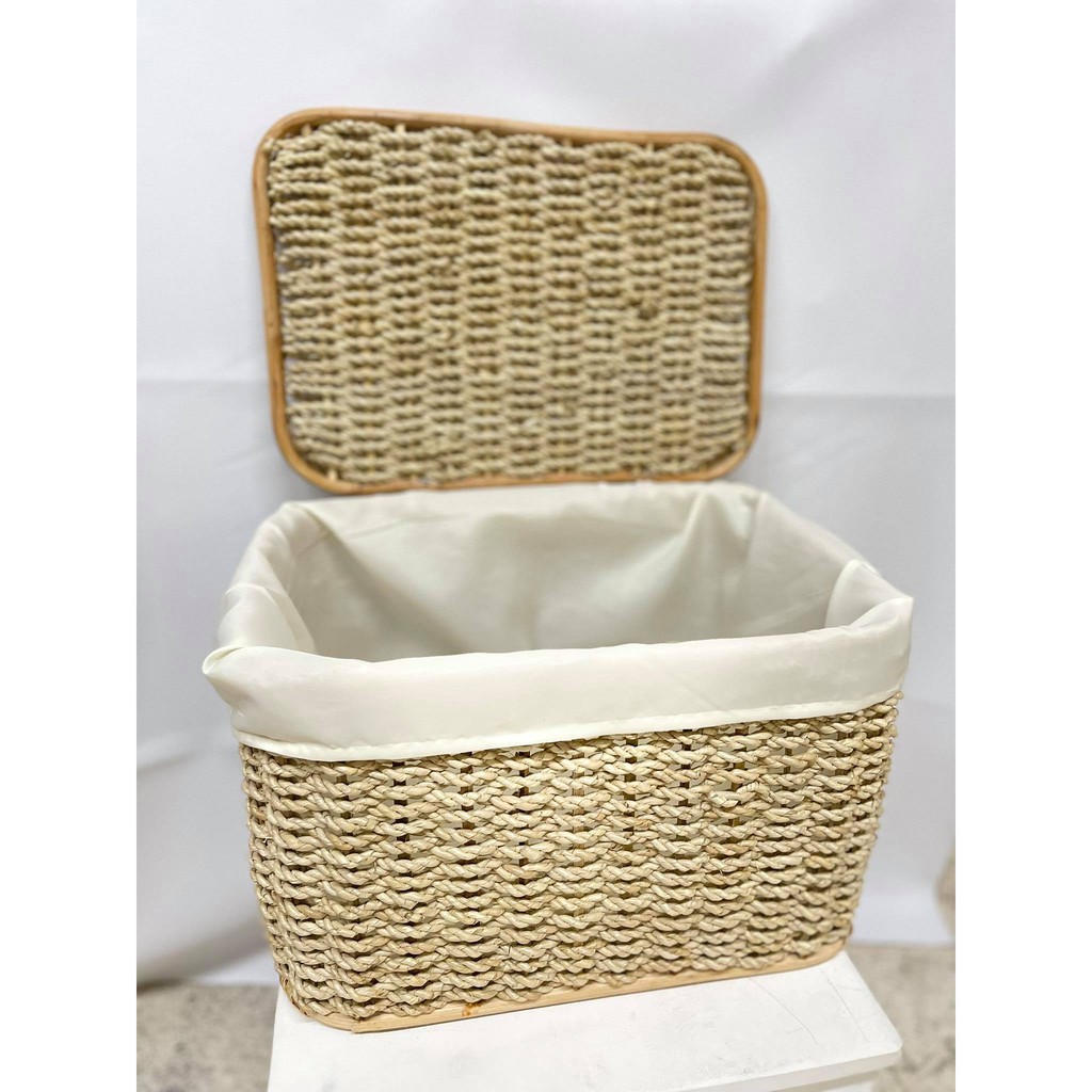 Rattan Buri Storage Chest Box Baul with Cloth for Laundry9yx | Lazada PH