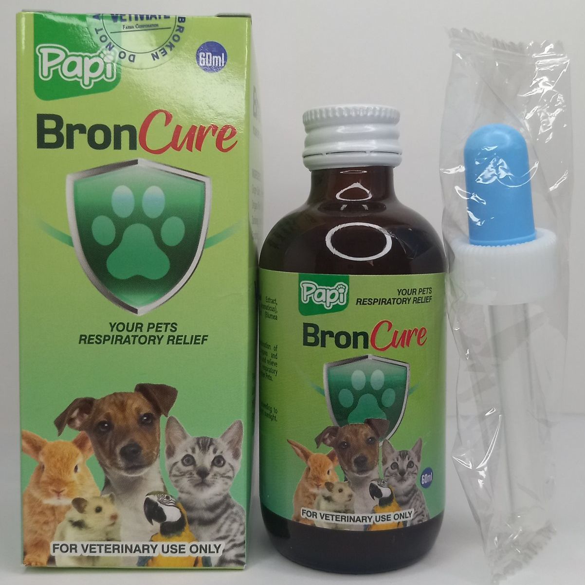 [VET SUPPORT] 60mL Papi BronCure for Pets Respiratory / For Cough and ...