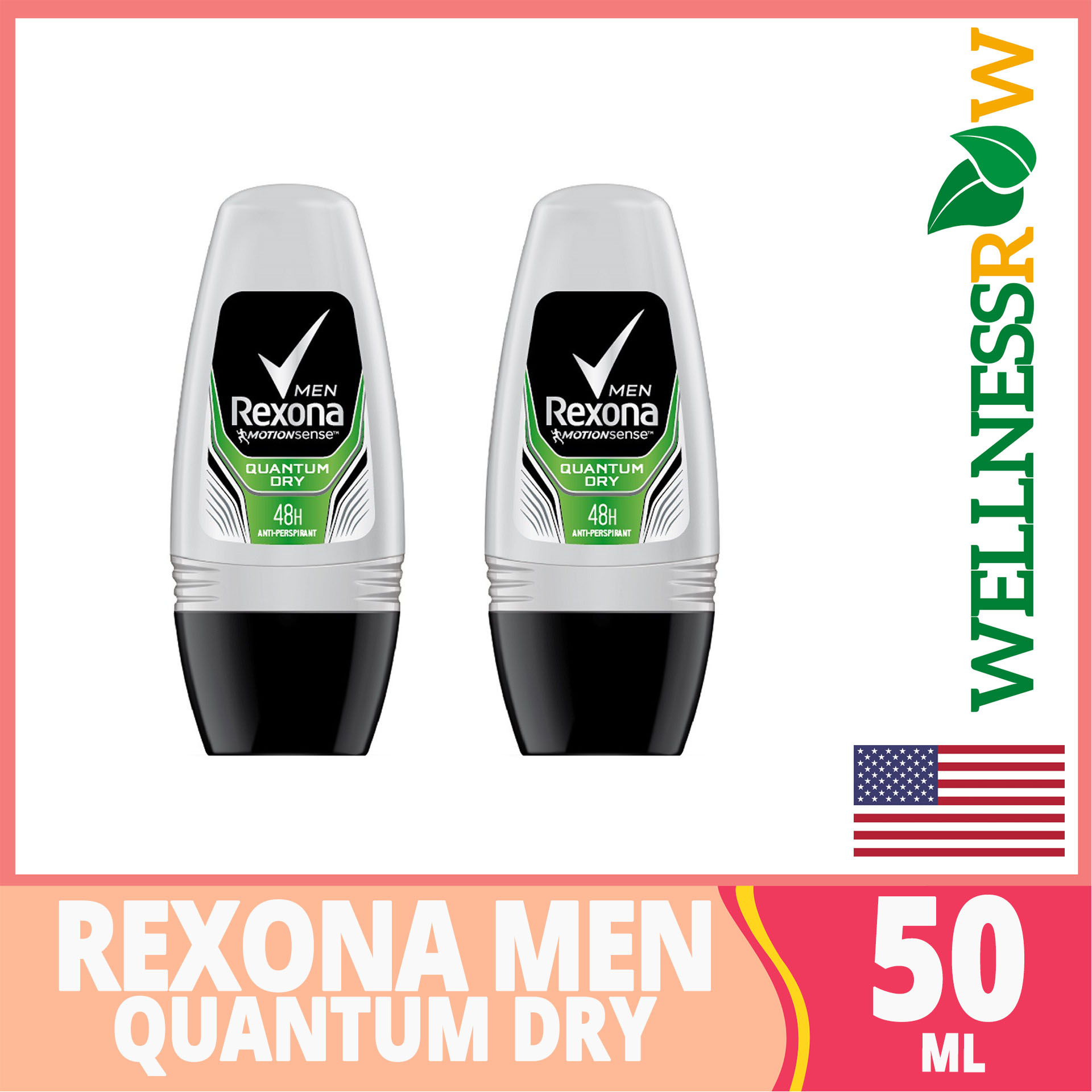 BUY 1 TAKE 1| REXONA Men Quantum Dry Roll on (50ml) | Lazada PH