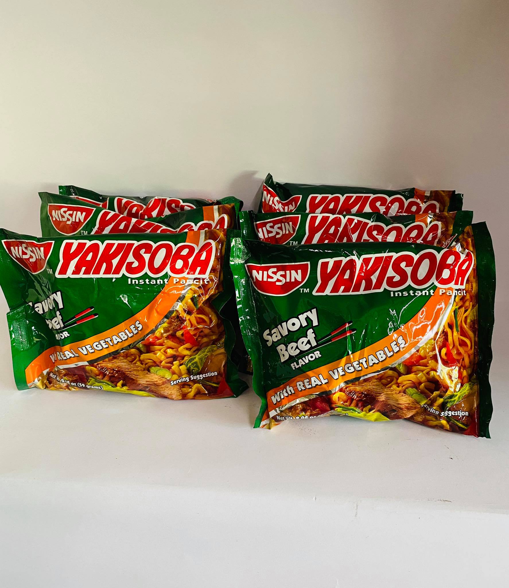 12pcs NISSIN yakisoba savory beef instant pancit canton | Lazada PH